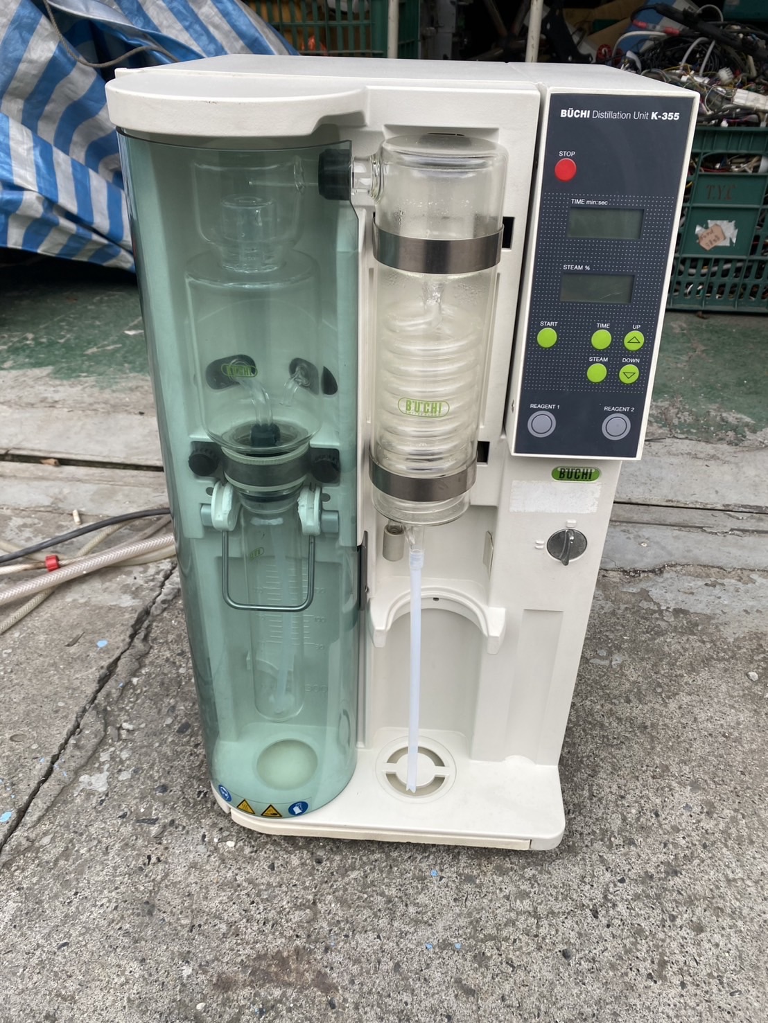 BUCHI Model K355 Kjeldahl Nitrogen Distillation Instrument, power-on ...