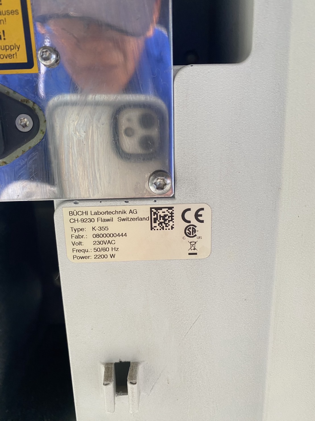 BUCHI Model K355 Kjeldahl Nitrogen Distillation Instrument, power-on ...